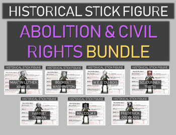 Abolition and Civil Rights Stick Figure (Mini-biography) 7-PACK BUNDLE ...