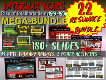 Interwar Years BUNDLE (22 PPTs & Documents) Nazism, Fascism, Communism ...