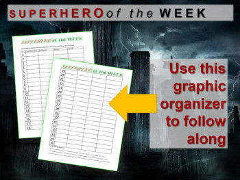 Superhero of the Week - FREE GRAPHIC ORGANIZER | Lesson Pieces