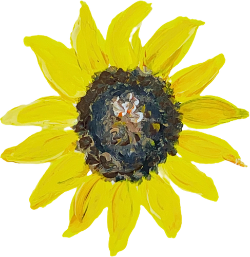 Sunflower Hand-Painted Sticker | Lisa Borchard Designs