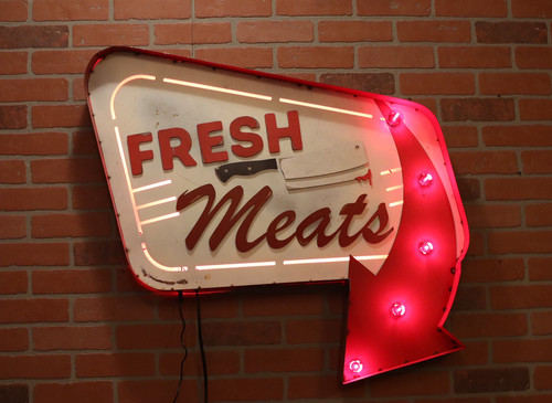 Fresh Meats 🍖, Retro Diner Marquee Sign | Luminary Signs
