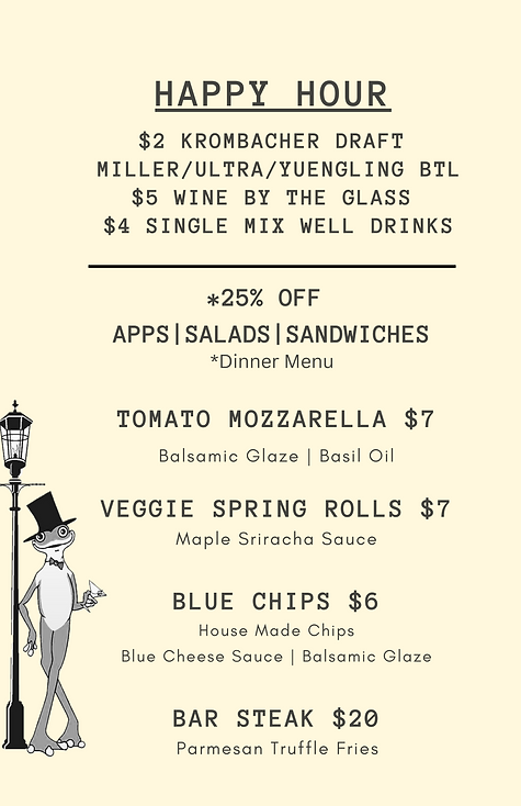 MENUS | frogtown chophouse