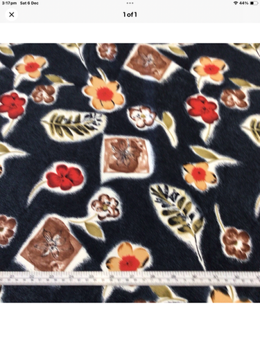 13mts Navy Faille Print Polyester | Fabric Frenzy