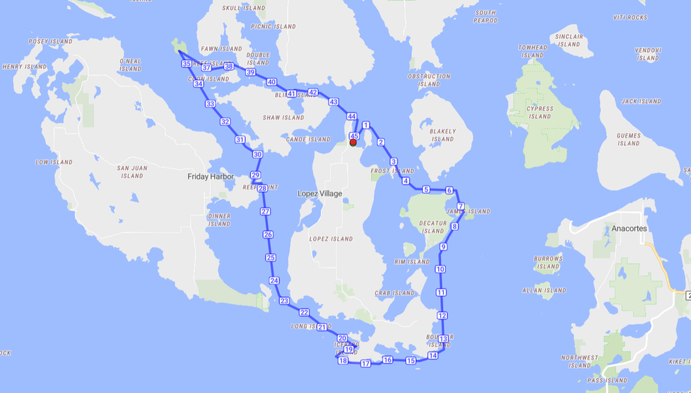 Lopez Island circumnavigation