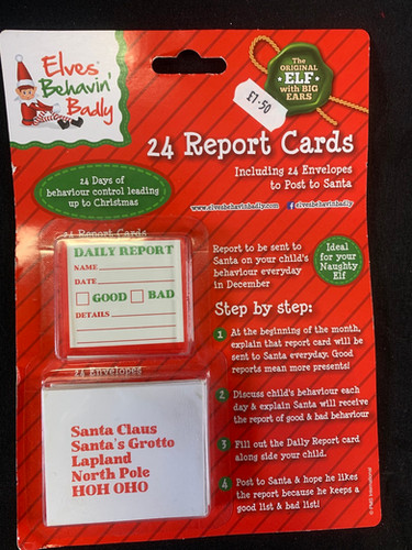Elf Behaviour report cards | Whiz Kidz