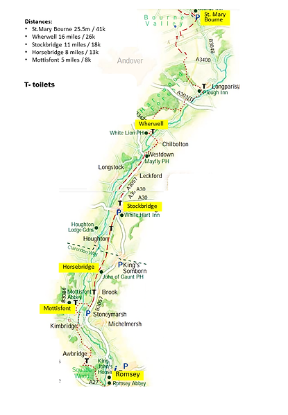 Maps for Walk the Test Way with Rotary Club