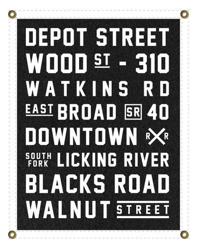 HAND-PRINTED DOWNTOWN PATASKALA FLAG - SMALL | WOOD ST SPORTS GEAR