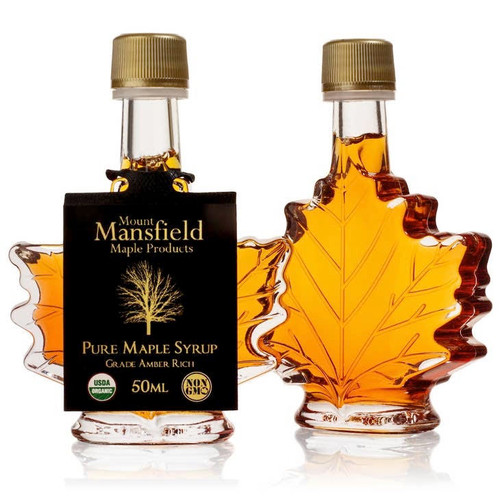 50ml Maple Leaf Bottle Organic Pure Vermont Maple Syrup | Reese & Riley's