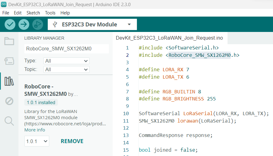 Parte 1: Como utilizar o Devkit ESP32-C3 LoRaWAN da JVTech com a ...