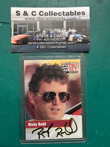 1991 Autographed Pro Set Racing / Ricky Rudd Plastic G | diecastsports