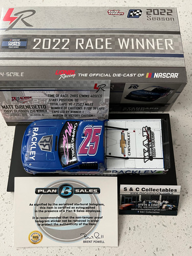 2022 Autographed Rackley Talladega / Matt DiBenedetto 1:24 | diecastsports