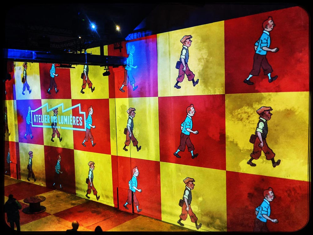 Expo Tintin à l’Atelier des Lumières