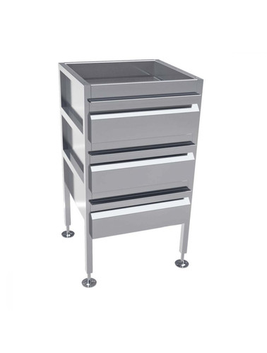 3Monkeez - Stainless Steel Freestanding 3 Drawer Stacks - AB-3DRAW ...