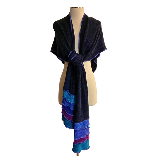 Hooded Shawl with borders | The Oregon Weaver