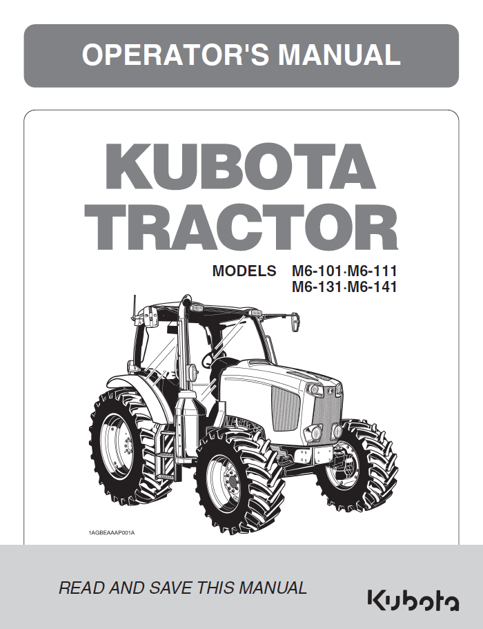 Kubota M6-101, M6-111 M6-131, M6-141 | Kubota | Operator's Manual ...