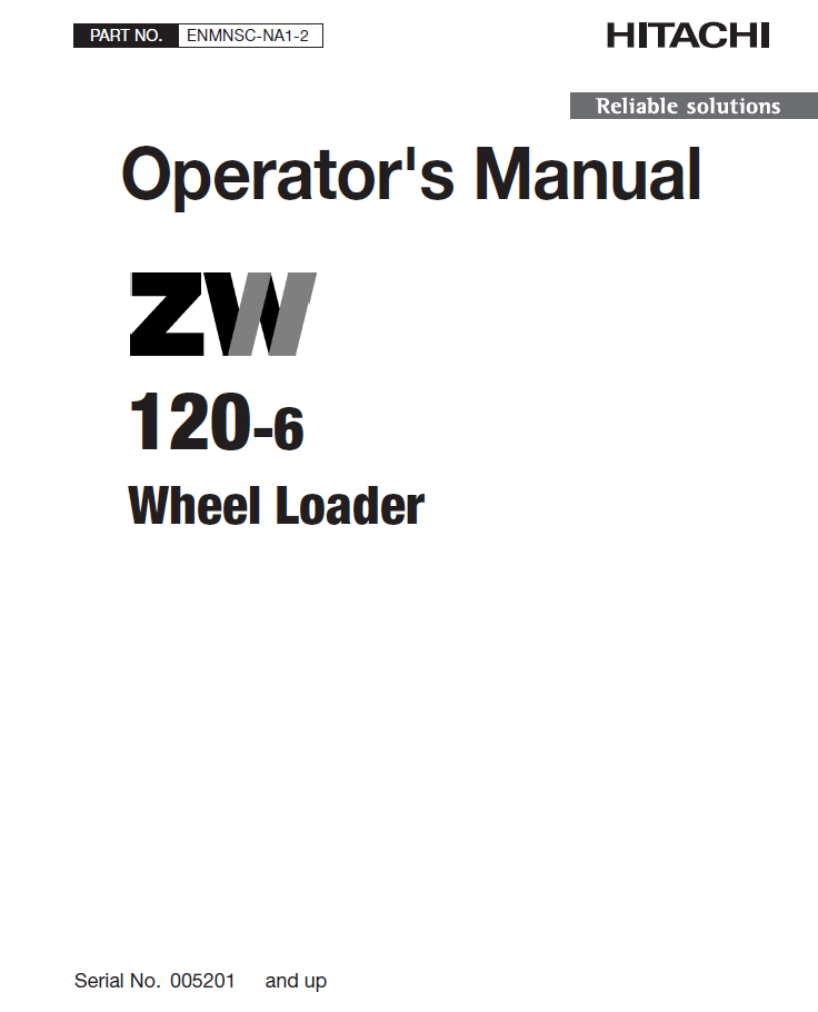 Operators Manuals for Hitachi Machinery