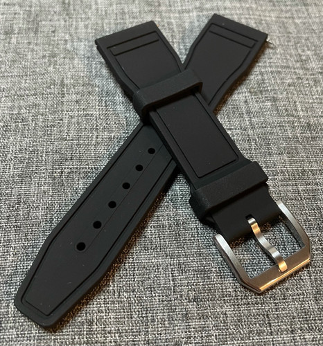 Premium Natural FKM Rubber Blend Watch Strap / Black / Swiss Aviation ...