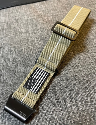 Exclusive US Marine Nationale (MN) Nylon Strap - Khaki White -PVD Steel ...
