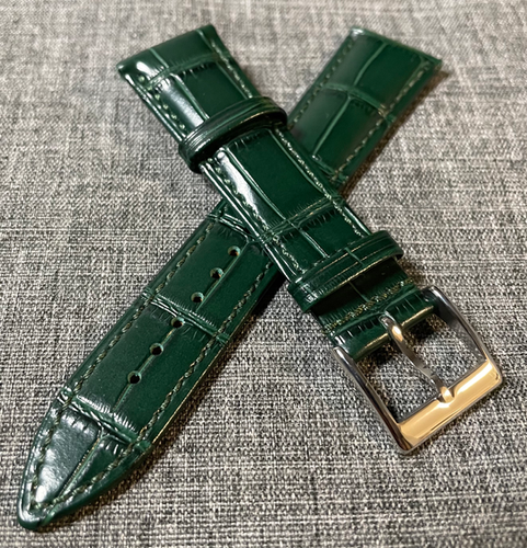 Premium Italian leather / Alligator design / dress watch strap - Green ...