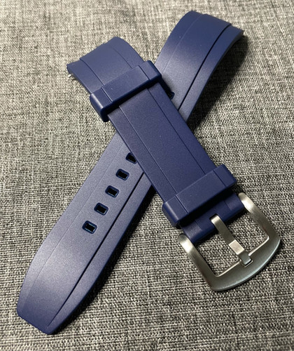 Thermal Silicone contoured watch strap / Blue / Quick release ...