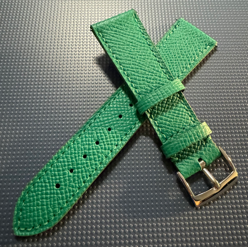 Top Grain Epsom Leather / Vintage Style Watch Strap / Emerald Green ...