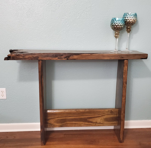 Live Edge Cypress Foyer Table | HarrisHomeDecor