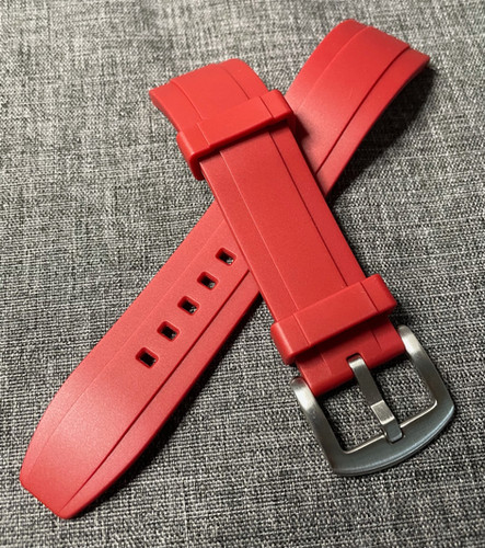 Thermal Silicone contoured watch strap / Red / Quick release | Jweskies ...
