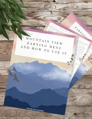 Chore Earning Menu Parenting Resource-Mountain View Theme | Family Life ...