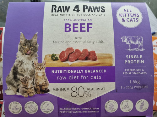Raw 4 Paws Beef Cat Food | PAW Laine Nutrition