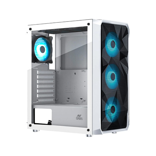 Ant Esports ICE 112 RGB Gaming Cabinet / Case with 4 RGB Fan - White ...