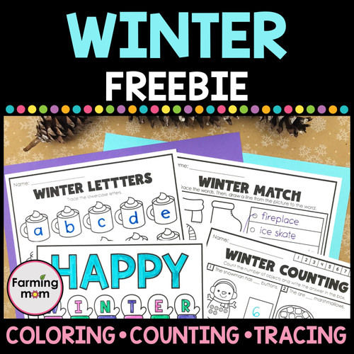 Winter Coloring Pages Tracing and Counting to 10 Worksheets | Farming Mom