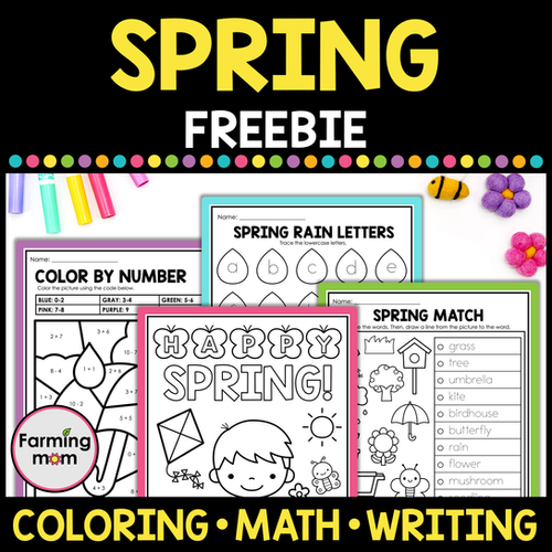 Spring Coloring Pages for Kids Free Printable Worksheets | Farming Mom