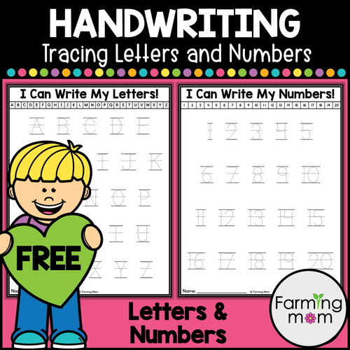Number and Letter Tracing Freebie | Farming Mom