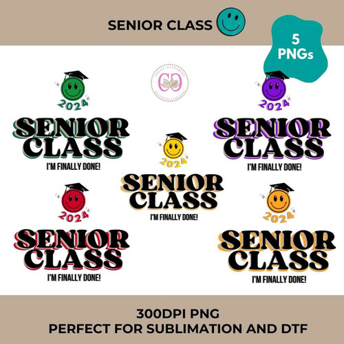 Smiley Senior Class Finally Done! | PNG Bundle, HBCU Color Inspired ...