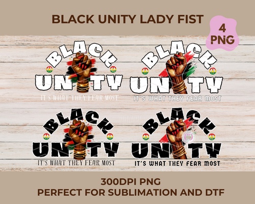 Black Unity Lady Fist 4 PNGs | Digital File PNG | Cocoa Cuttables