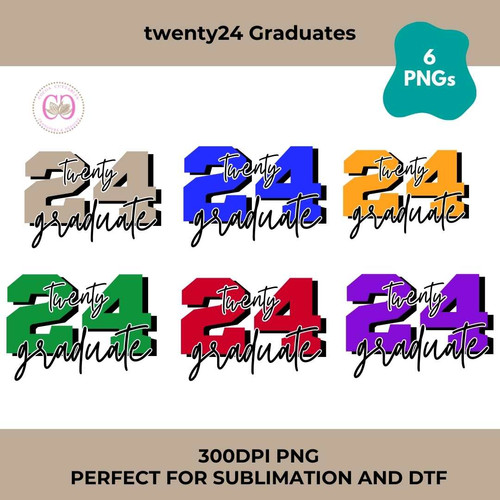 Twenty24 Graduate! 2024 Graduate! | PNG Bundle, HBCU Color Inspired ...
