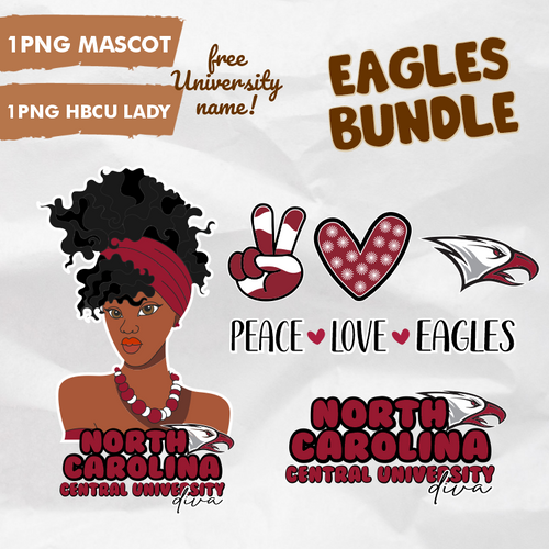 North Carolina | Eagles Mascot, Lady and Name| PNG | Instant Download ...