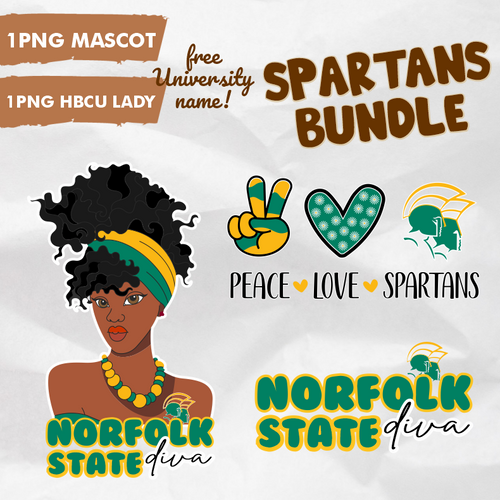 Norfolk State | Spartans Mascot, Lady and Name| PNG | Instant Download ...