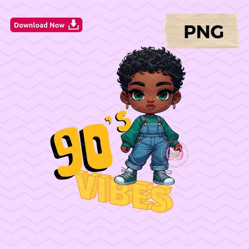90s Vibes Chibi PNG | Instant Download | Cocoa Cuttables