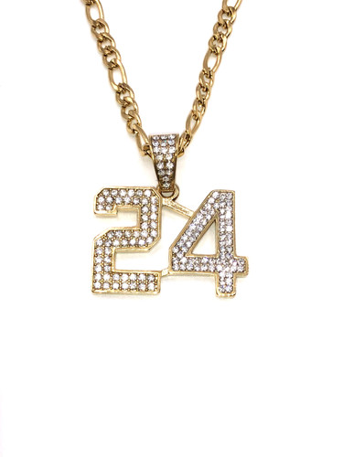Gold Iced Out Custom Number Chain Set | TTSG