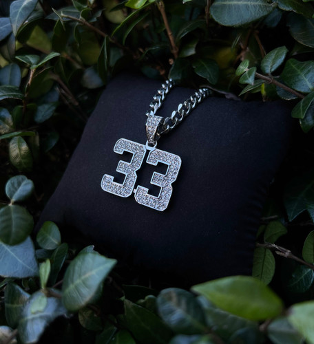 Silver Iced Out Custom Number Chain set | TTSG