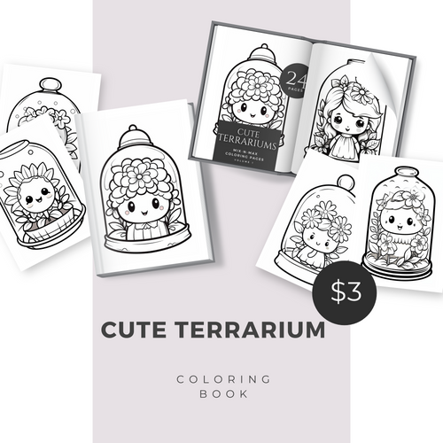 Cute Terrarium Printable Coloring Book | The Craft Paintery