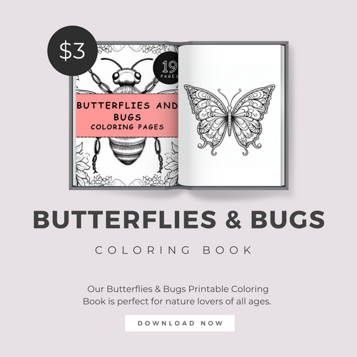 Butterflies & Bugs Printable Coloring Book | The Craft Paintery