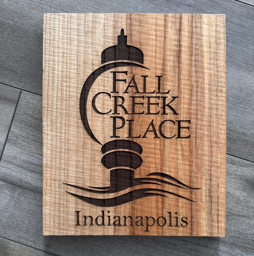 Laser Engraved Fall Creek Place Sign | LEM Communications