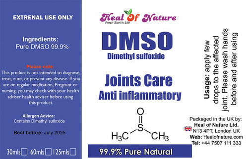 DMSO (DIMETHYLSULFOXIDE) Joints Health Rub 30ml | Heal Of Nature