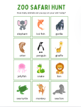 Zoo Safari Hunt Printable | Museum District Mama