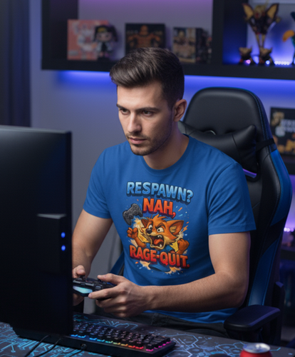 Respawn? Nah, Rage-Quit. Funny Fox Gaming T-Shirt | Lucky Fox Merch