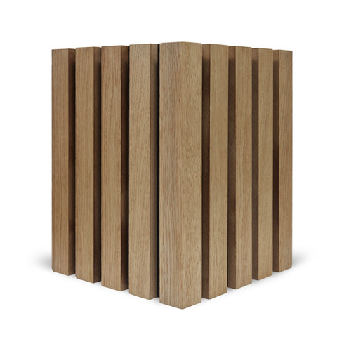 Slat wall external oak veneered corners & Stop ends | Natural Walling