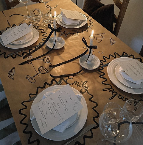 Hand Painted Paper Table Cloth Wiggly Place Setting Bella Ritchie Co