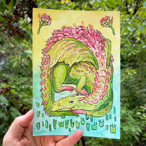 Stonecrop - Blooming Dragons - Original painting | johannaforster